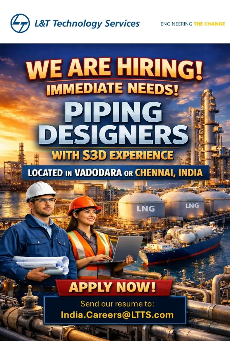 S3D Piping Designers for LTTS – Piping and Interface Engineering